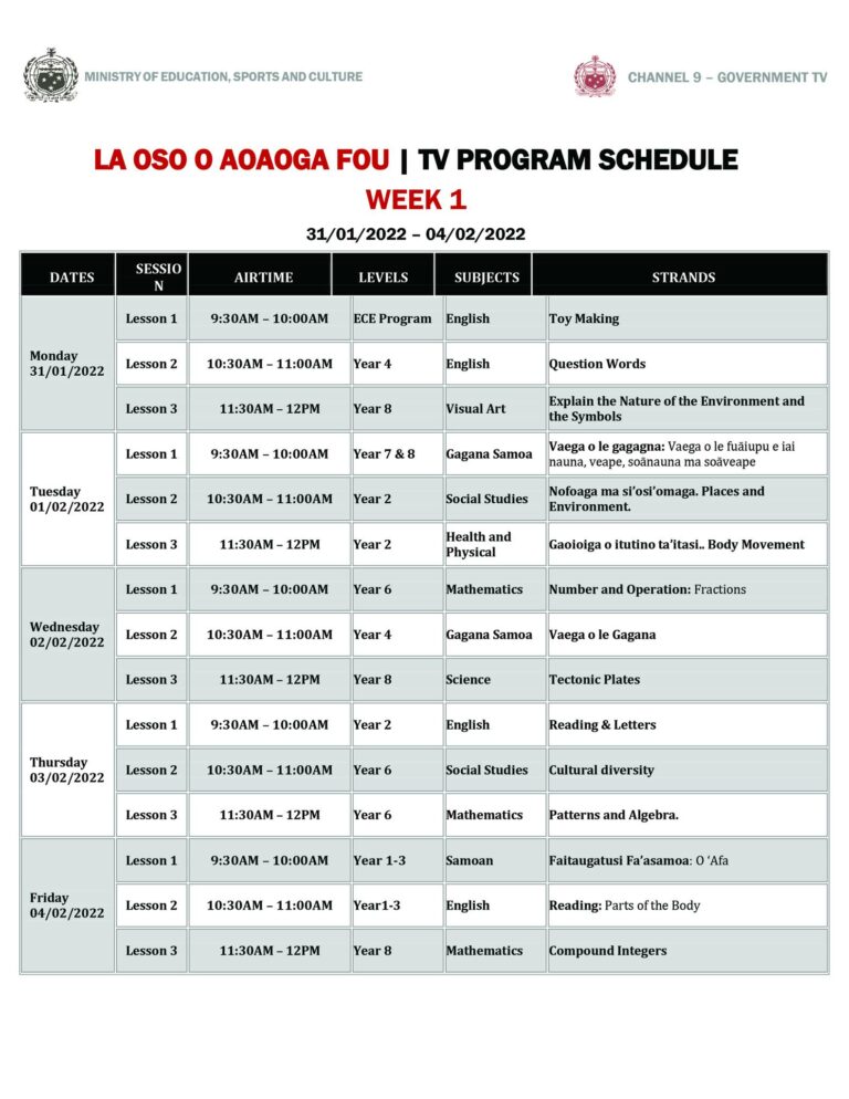 Ministry of Education, Sports and Culture – Government of Samoa