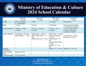 School Calendar – Ministry of Education and Culture